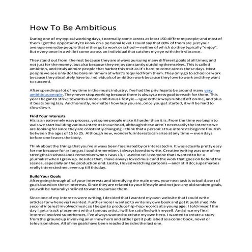 How to be ambitious | DOCX