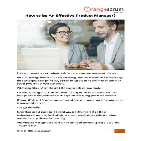 How to be An Effective Product Manager | PDF