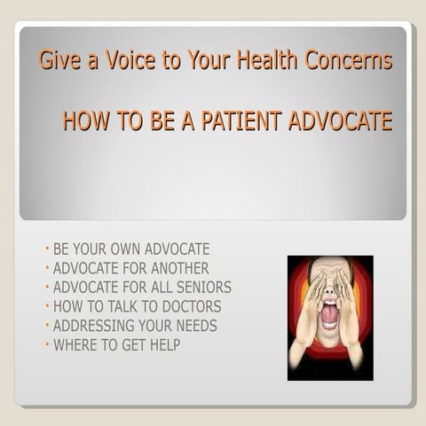 How To Be A Patient Advocate | PPT