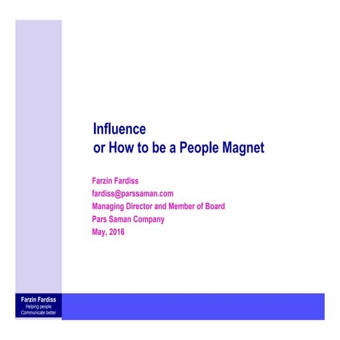 Influence. The Psychology of Persuasion (in IT) | PPTX