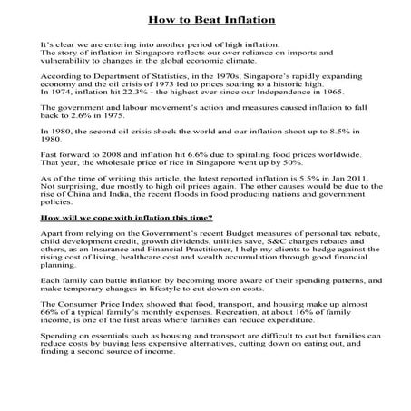 How To Beat Inflation | PDF