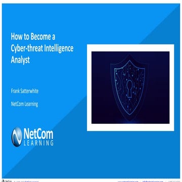 Webinar - How to Become a Cyber-threat Intelligence Analyst | PPT