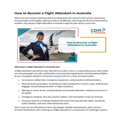 How to Become a Flight Attendant in Australia | PDF