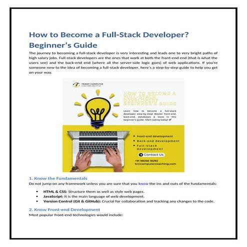 How To Become A Full Stack Developer Beginners Guidedoc