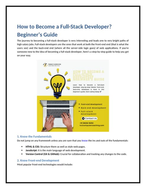 How To Become A Full Stack Developer Beginners Guidedoc