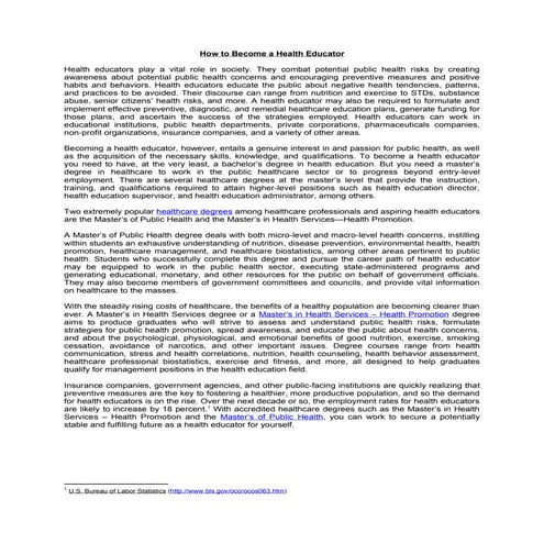 How to become a health educator | PDF