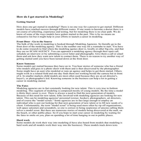 How to become a model | PDF