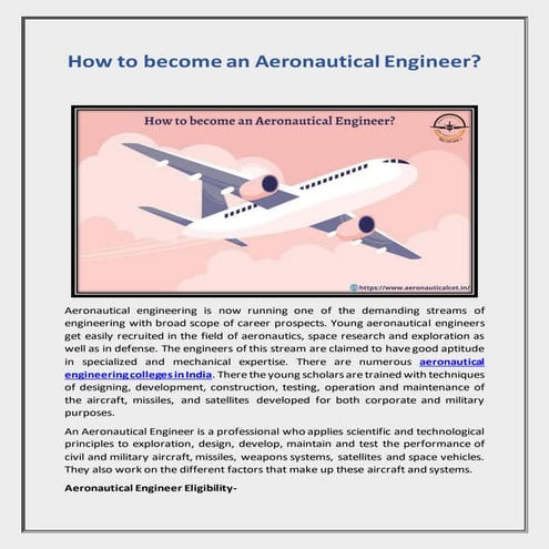 How to become an aeronautical engineer? | PDF