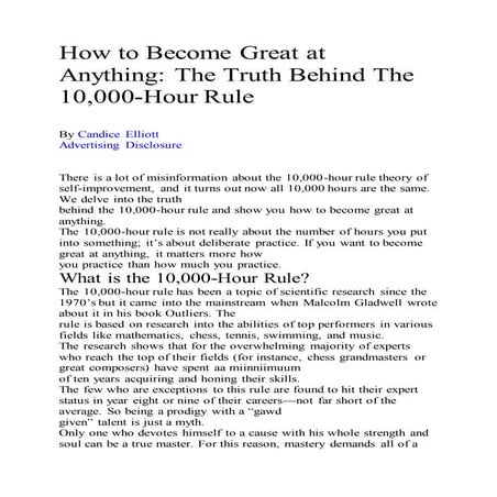 How to become great at anything | DOCX