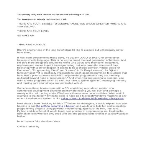 How to become hacker | PDF