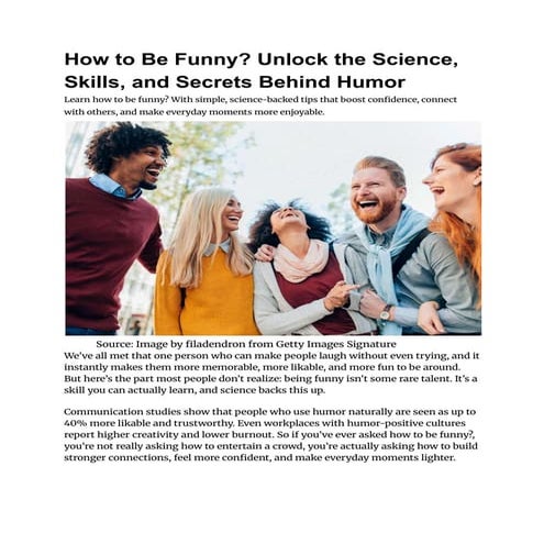 How to Be Funny_ Unlock the Science, Skills, and Secrets Behind Humor.pdf