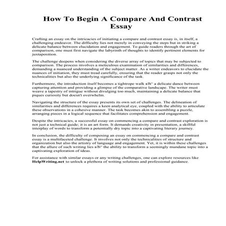 How To Begin A Compare And Contrast Essay.pdf