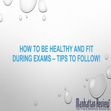 How to be healthy and fit during exams! | PPT