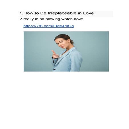 How to be irreplaceable in love | PDF
