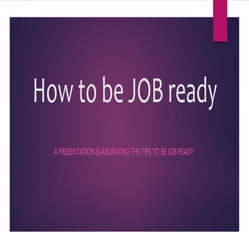 Job readiness | PPTX