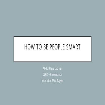 How to be people smart | PPTX