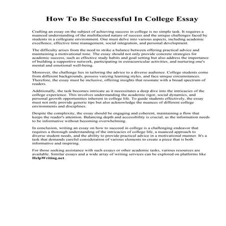 How To Be Successful In College Essay.pdf