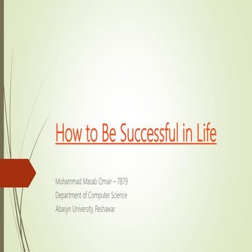 How to be Successful in life? | PPT