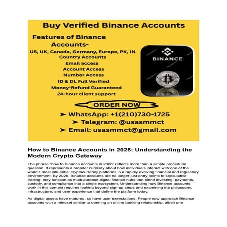 Overview of Binance Account Verification and Types Available | PDF