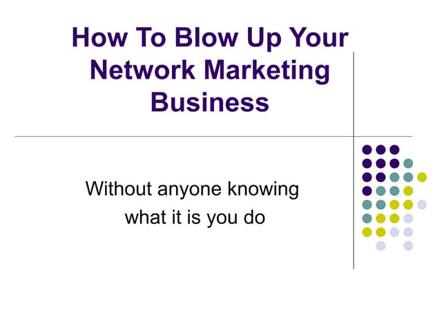 Network Marketing Basics | PDF