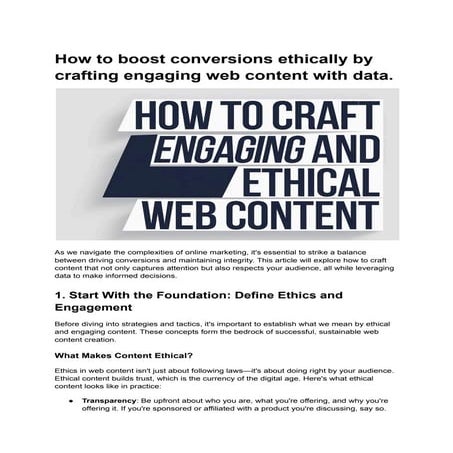 How to boost conversions ethically by crafting engaging web content ...