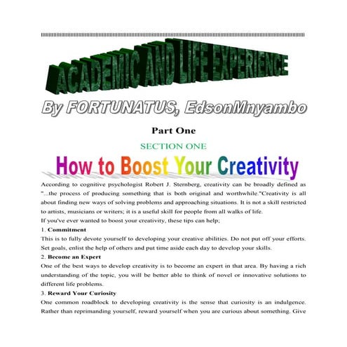 How to boost your creativity | PDF