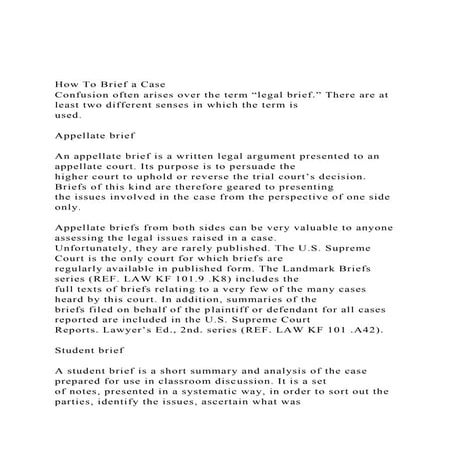 How To Brief a Case Confusion often arises over the term le.docx
