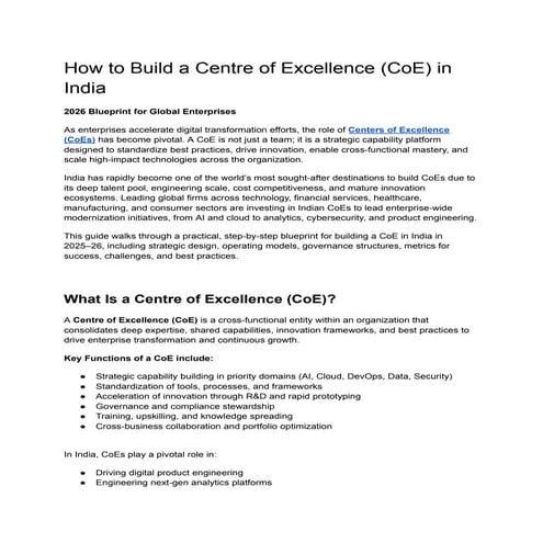 Building an AI CoE (Building a AI Center of Excellence (CoE) From ...