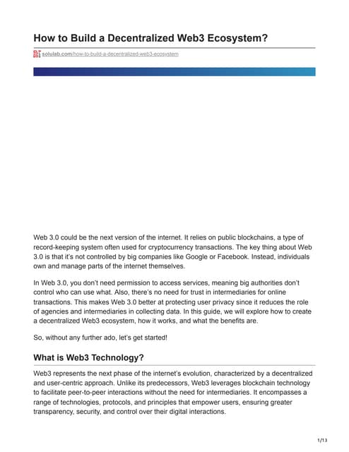 How to Build a Decentralized Web3 Ecosystem.pdf How to Build a Decentralized Web3 Ecosystem.pdf