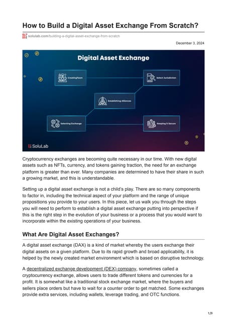 Optimizing Cryptocurrency Exchange Development | PDF