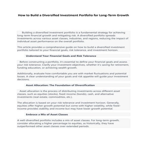 Building-a-Diversified-Investment-Portfolio | PPTX