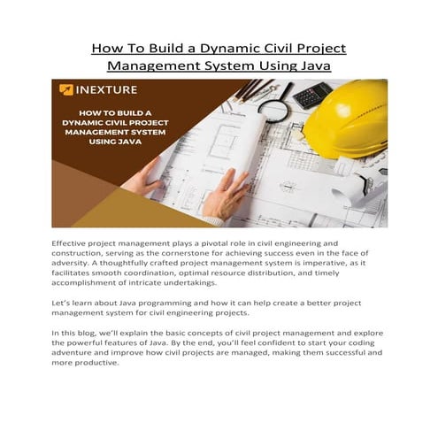 How To Build a Dynamic Civil Project Management System Using Java | PDF