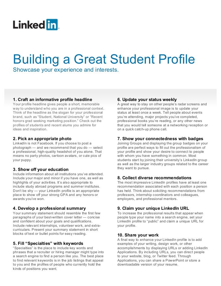 How To Build a Great Student LinkedIn Profile