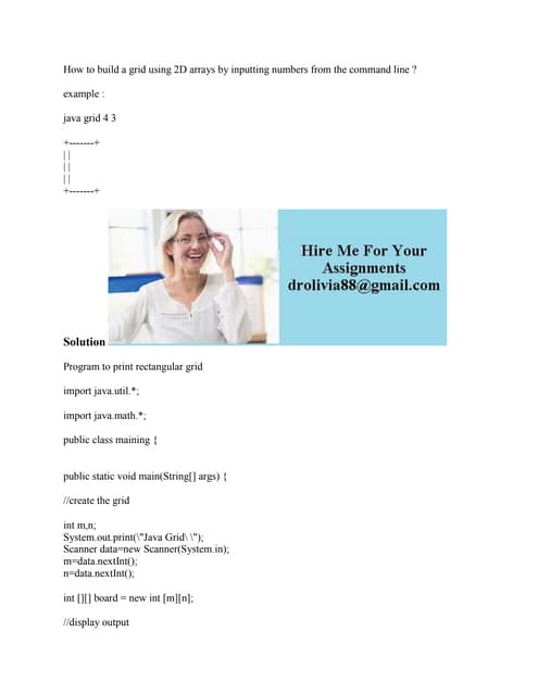 How To Build A Grid Using 2d Arrays By Inputting Numbers From The Commdocx