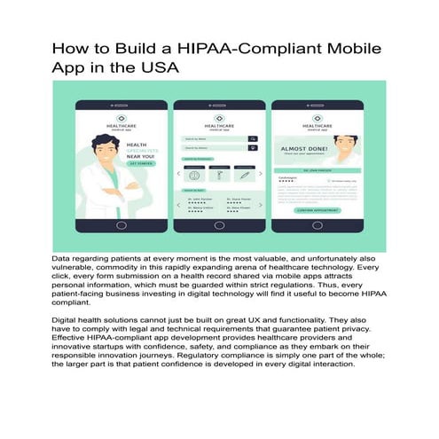 HIPAA-Compliant Mobile App Development: Step-by-Step Guide for U.S ...