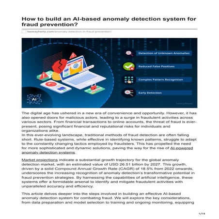 How To Build An Ai Based Anomaly Detection System For Fraud Preventionpdf