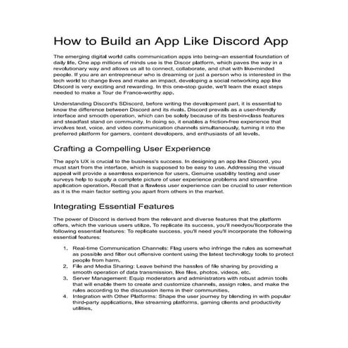 How to Build an App Like Discord App.pdf | Technology & Computing