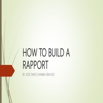 How to build a rapport | PPT