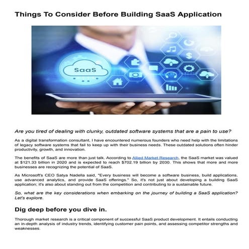 How to Build A SaaS Application? | PDF | Databases | Computer Software ...