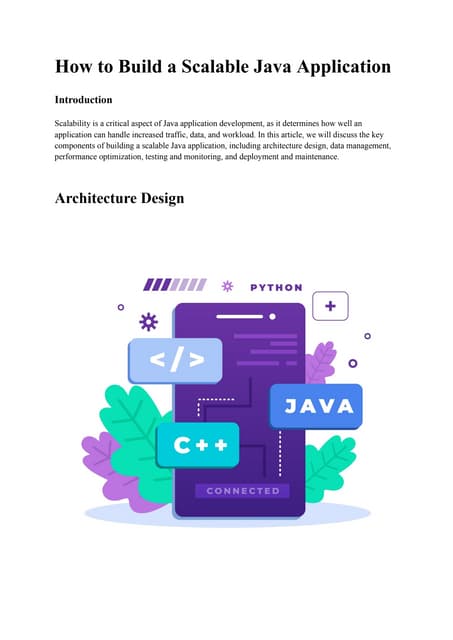 How To Build A Scalable Java Application Pdf Databases Computer