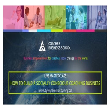 How To Build A Socially Conscious Coaching Business Masterclass | PPT