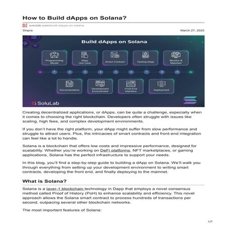 How to Build a dApps on Solana.pdf. overview. | PDF