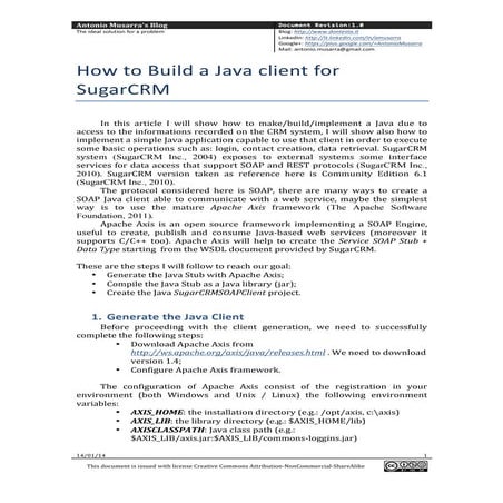 How to Build a Java client for SugarCRM | PDF | Operating Systems | Computer Software and ...