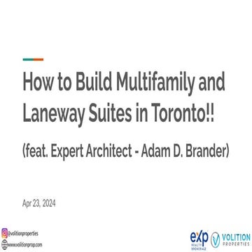 How to Build Multifamily and Laneway Suites in Toronto!! (feat. Expert ...