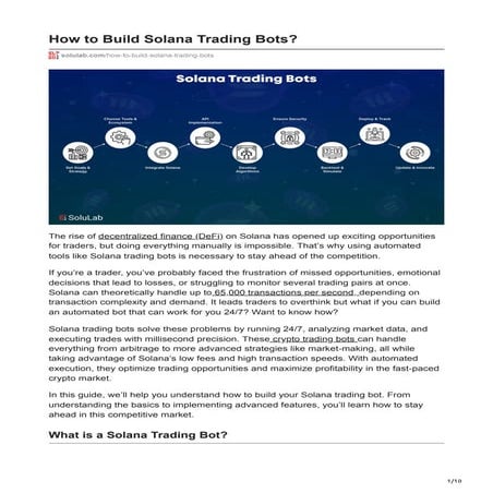 How to Build Solana Trading Bots - SoluaLab | PDF
