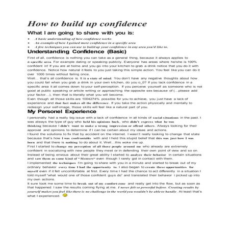 How to build up confidence | DOCX