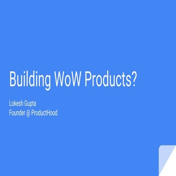 How to build wow products | PDF