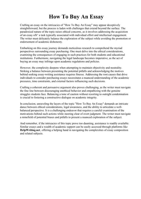 Paragraph Essay Example | PDF | Homework and Study | Education