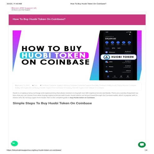 How To Buy Huobi Token On Coinbase? | PDF