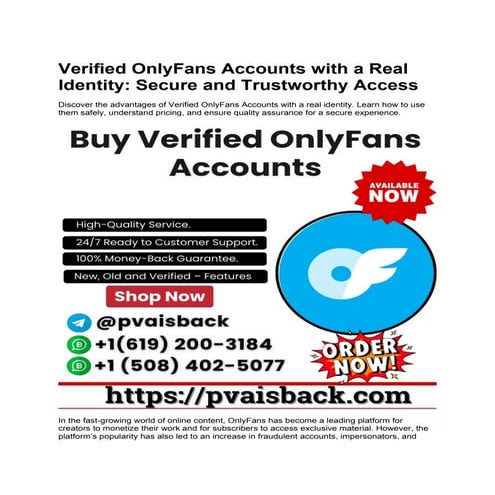 How to Buy Verified OnlyFans Accounts with a Real Identity.docx